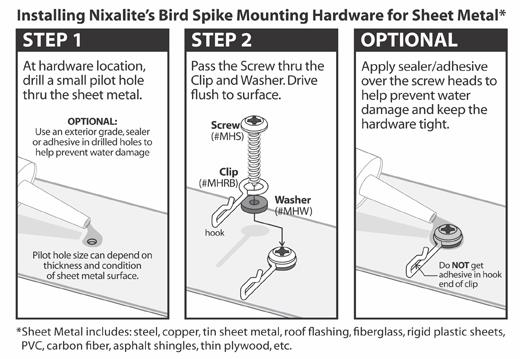 Bird Spike Mounting Hardware | Nixalite