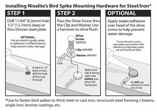Bird Spike Mounting Hardware | Nixalite